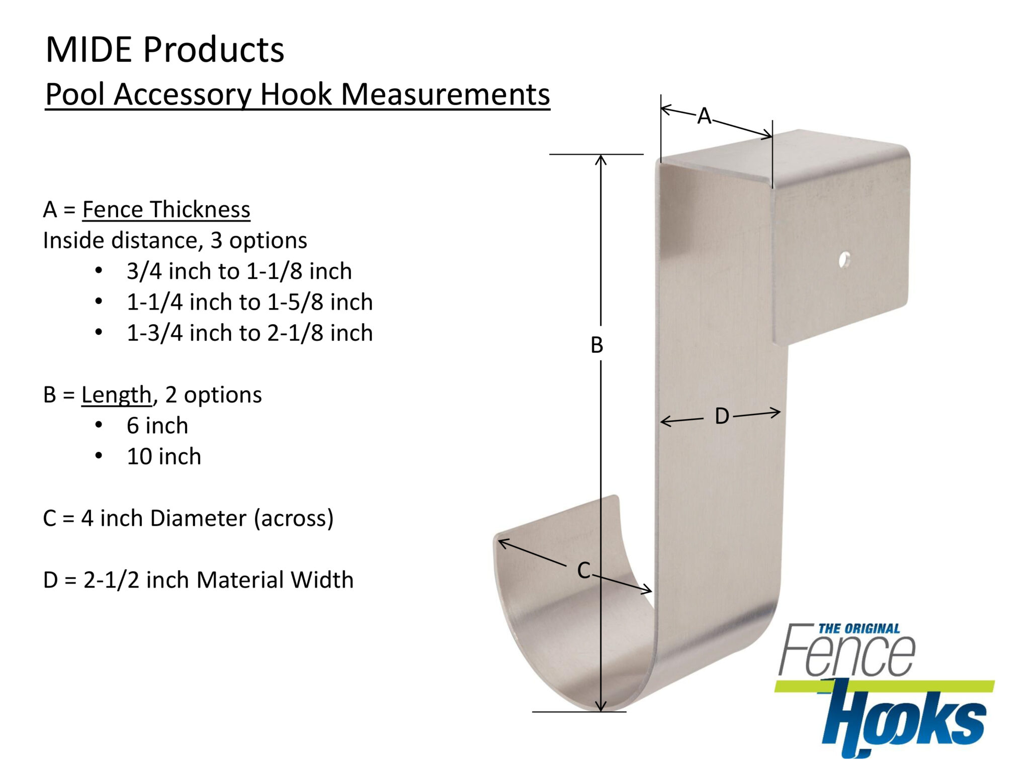 Slip-on Aluminum Pool Accessory Hooks (Pair) – Mide Products, LLC